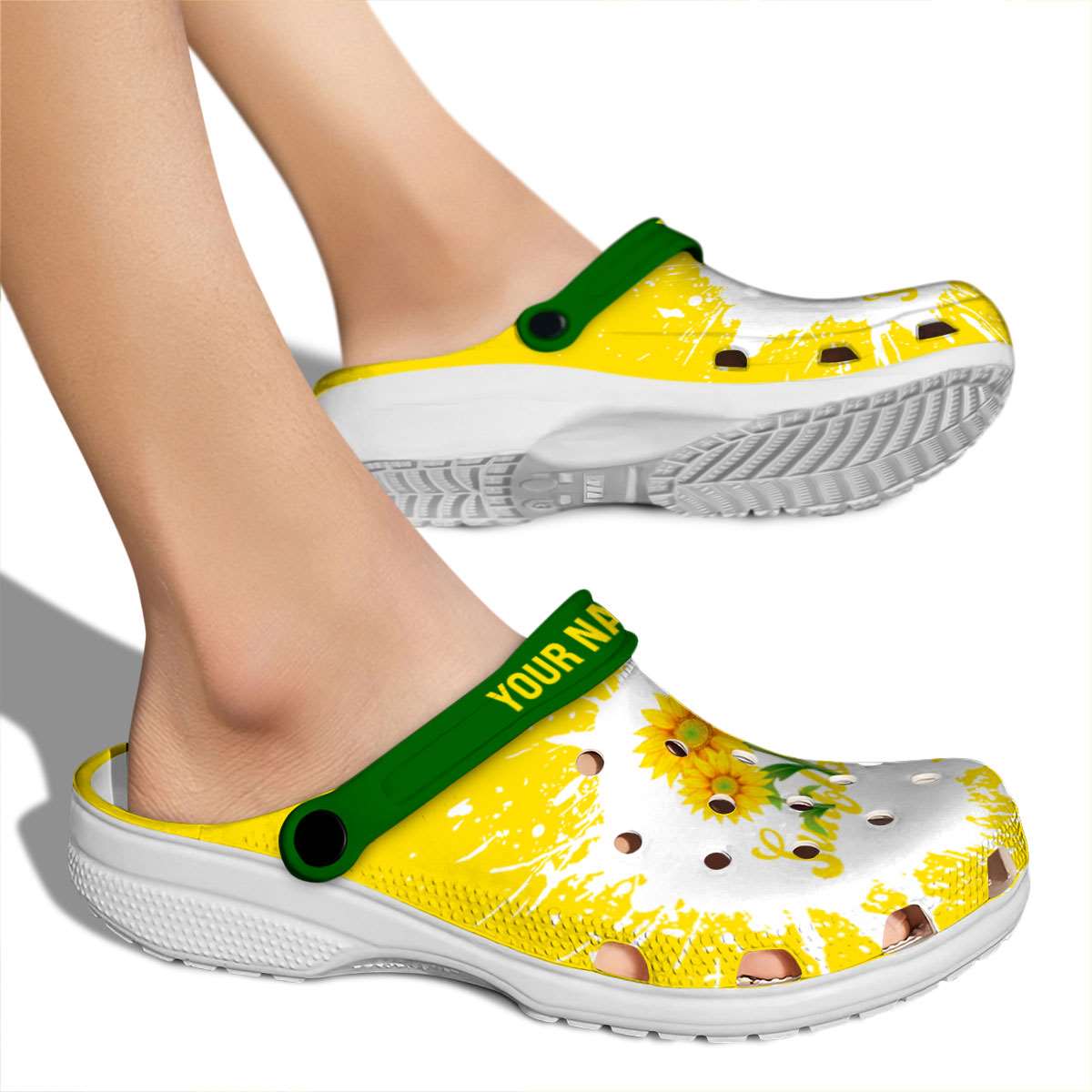 Customized Sunflower Splash Art Clog - VivaCrocs