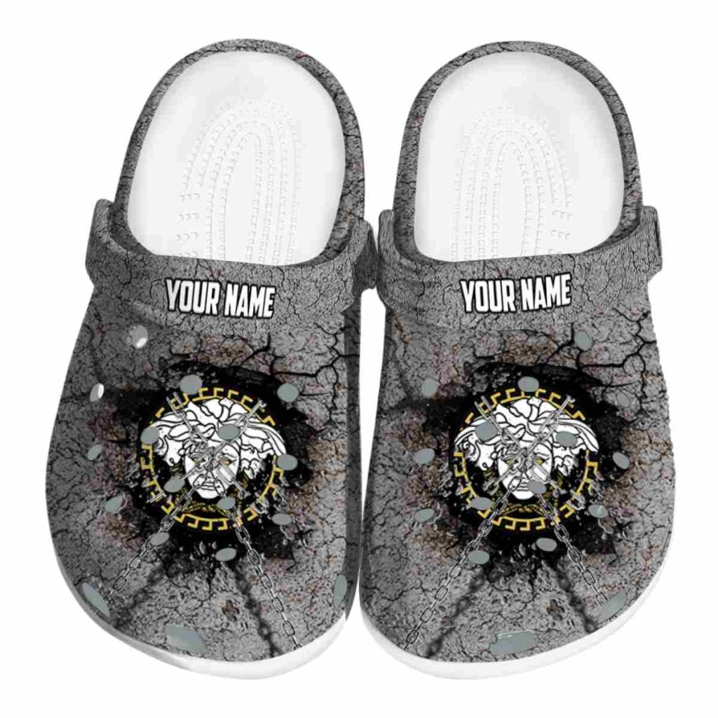 Customized Versace Cracked Ground Texture Clog - VivaCrocs