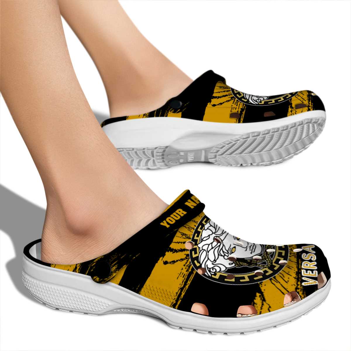 Customized Versace Paint Splatter Graphics Clog - VivaCrocs