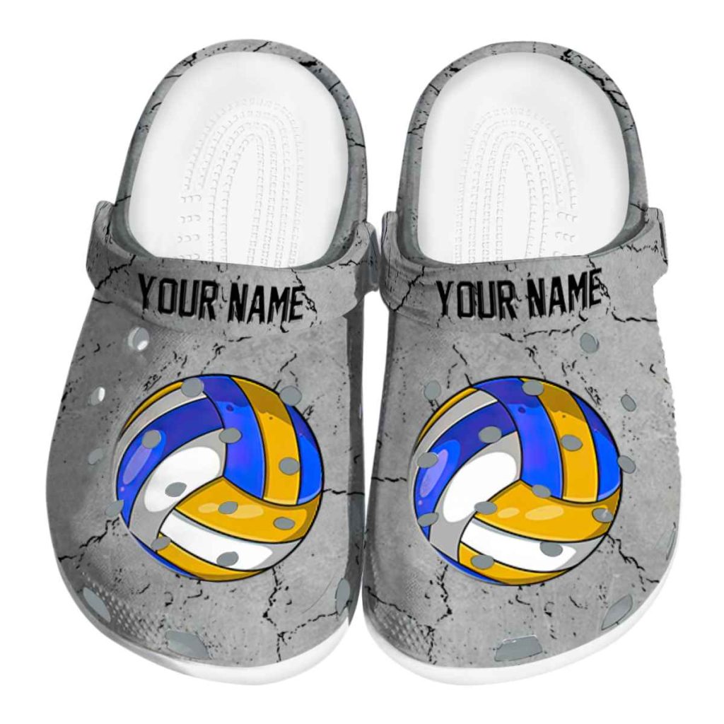 Customized Volleyball Cracked Texture Clog - VivaCrocs