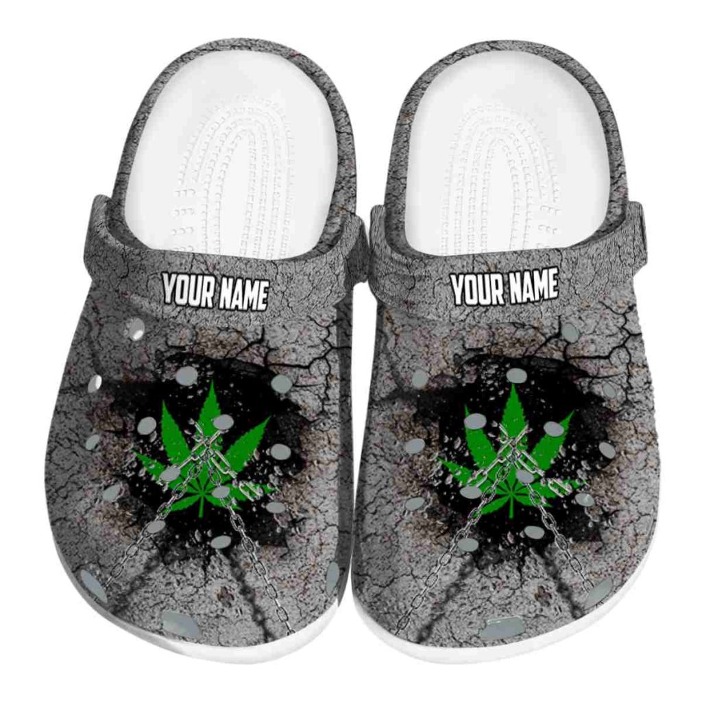 Customized Weed Cracked Ground Texture Clog - VivaCrocs