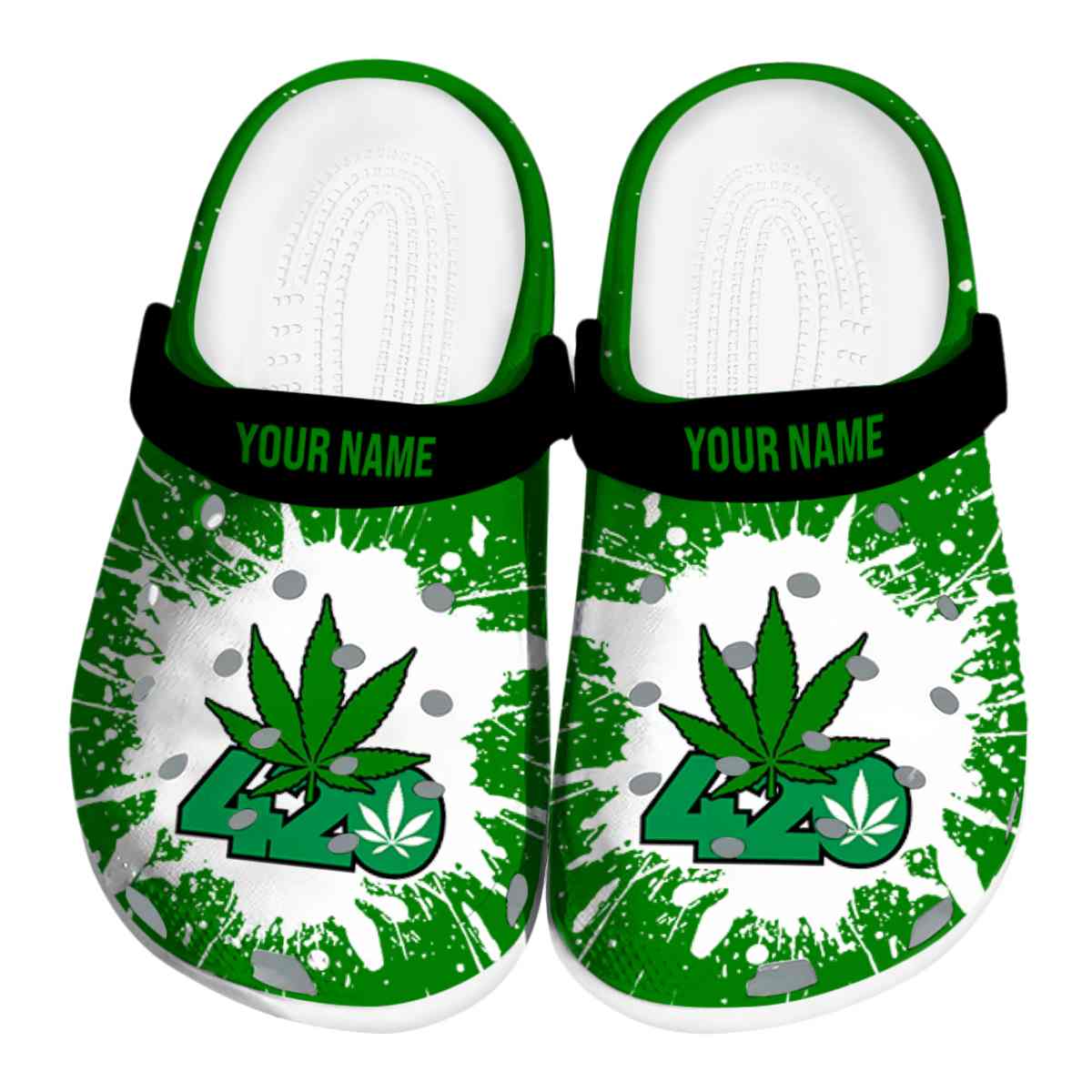 Customized Weed Splash Art Clog - VivaCrocs