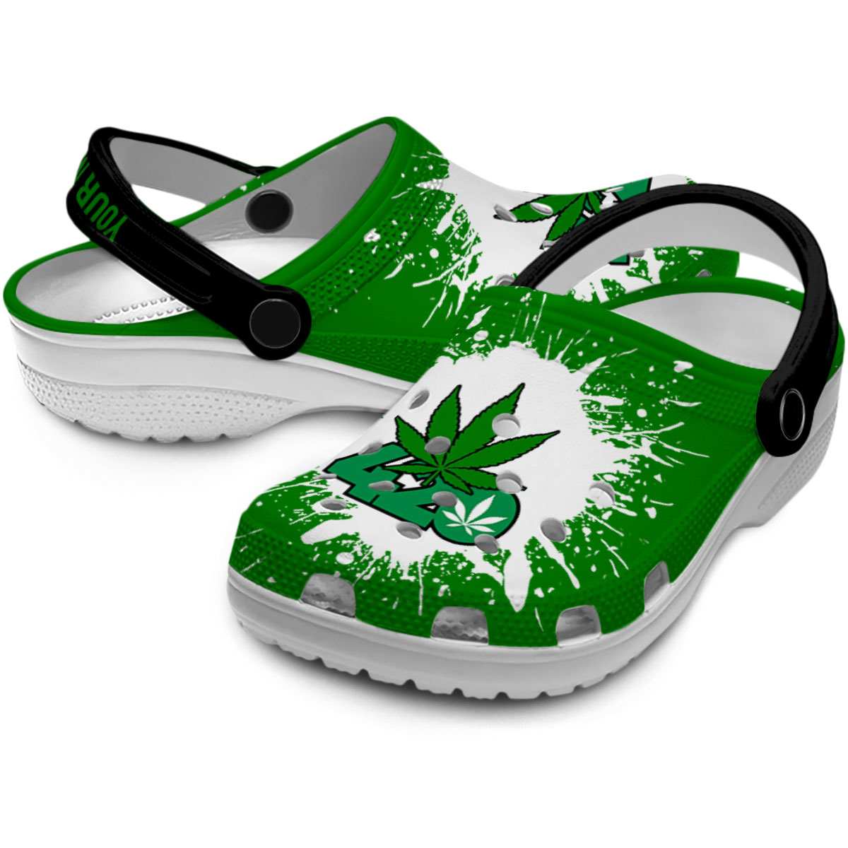 Customized Weed Splash Art Clog - VivaCrocs