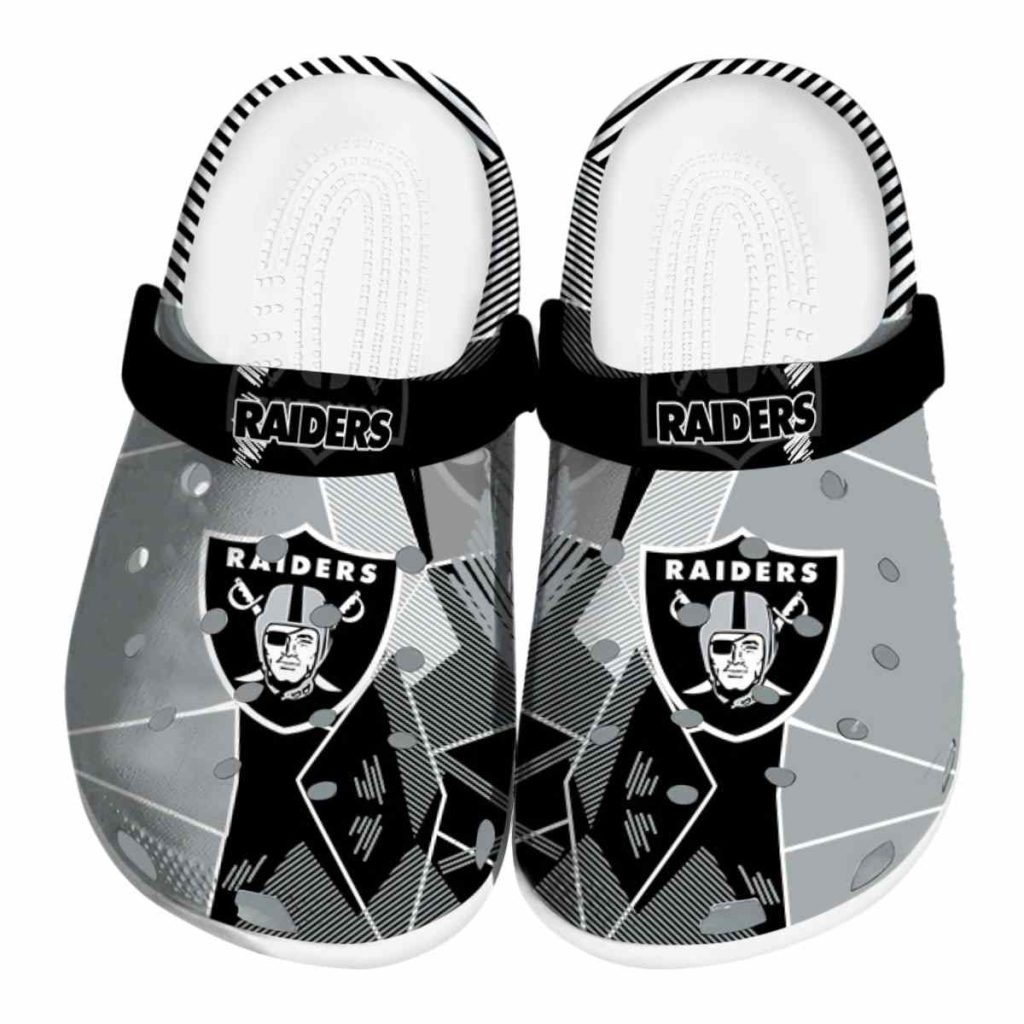Las Vegas Raiders Geometric Background Clog - VivaCrocs