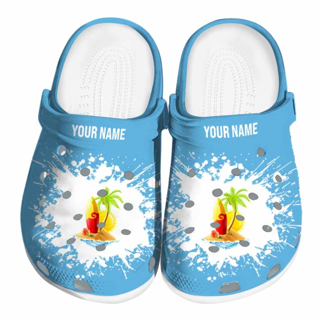 Personalized Beach Splatter Background Clog - VivaCrocs