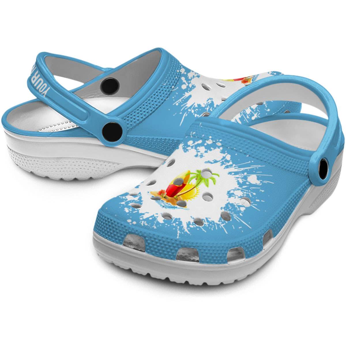 Personalized Beach Splatter Background Clog - VivaCrocs