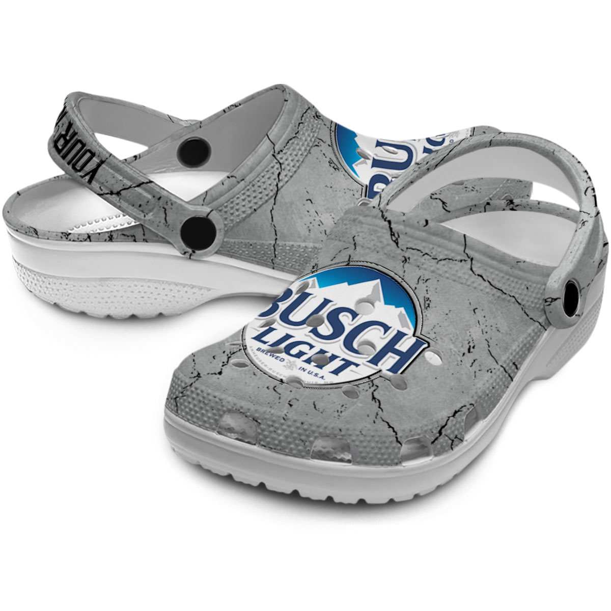 Personalized Busch Light Cracked Texture Clog - VivaCrocs