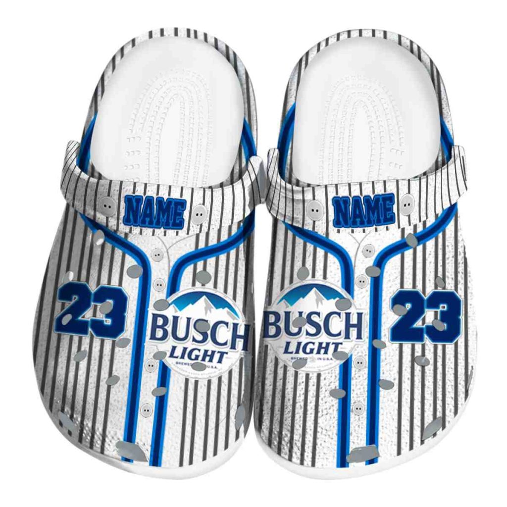 Personalized Busch Light Pinstripe Pattern Clog - VivaCrocs