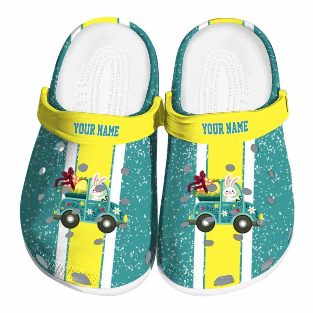 Personalized Easter Vertical Stripes Clog - VivaCrocs