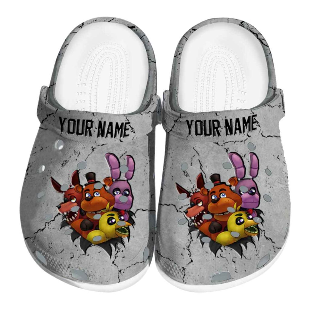 Personalized FNAF Cracked Texture Clog - VivaCrocs