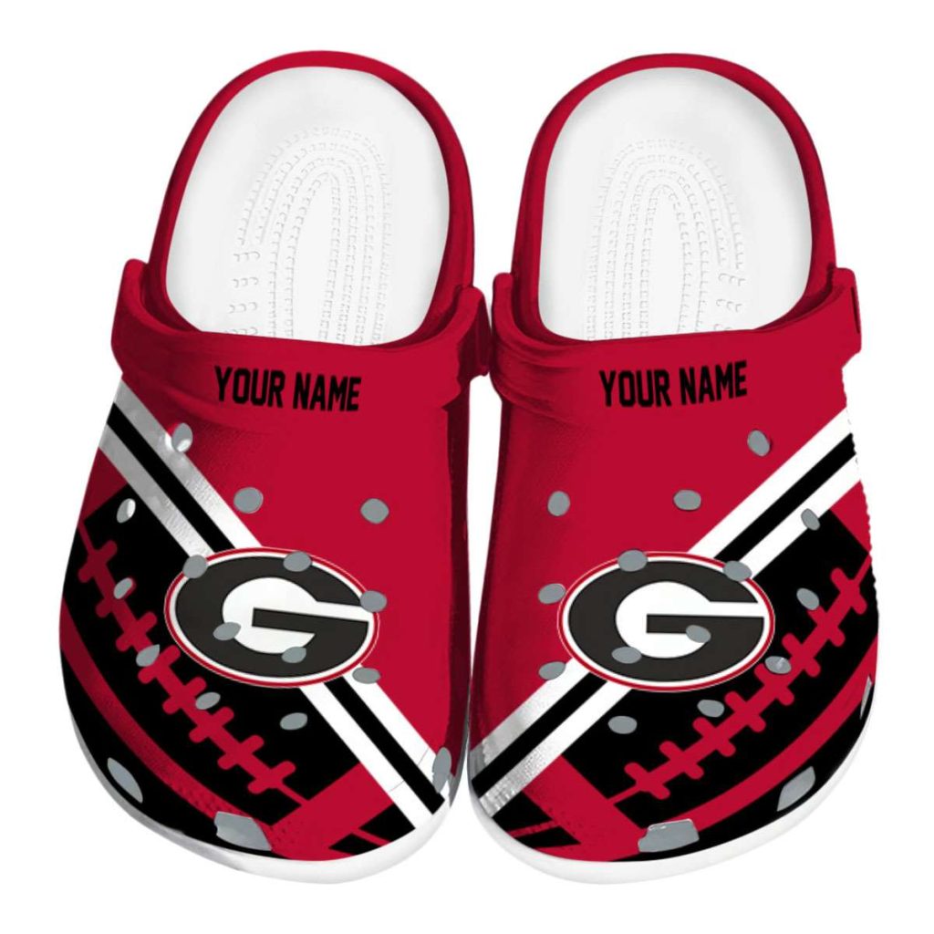 Personalized Georgia Bulldogs Football Motif Clog - VivaCrocs
