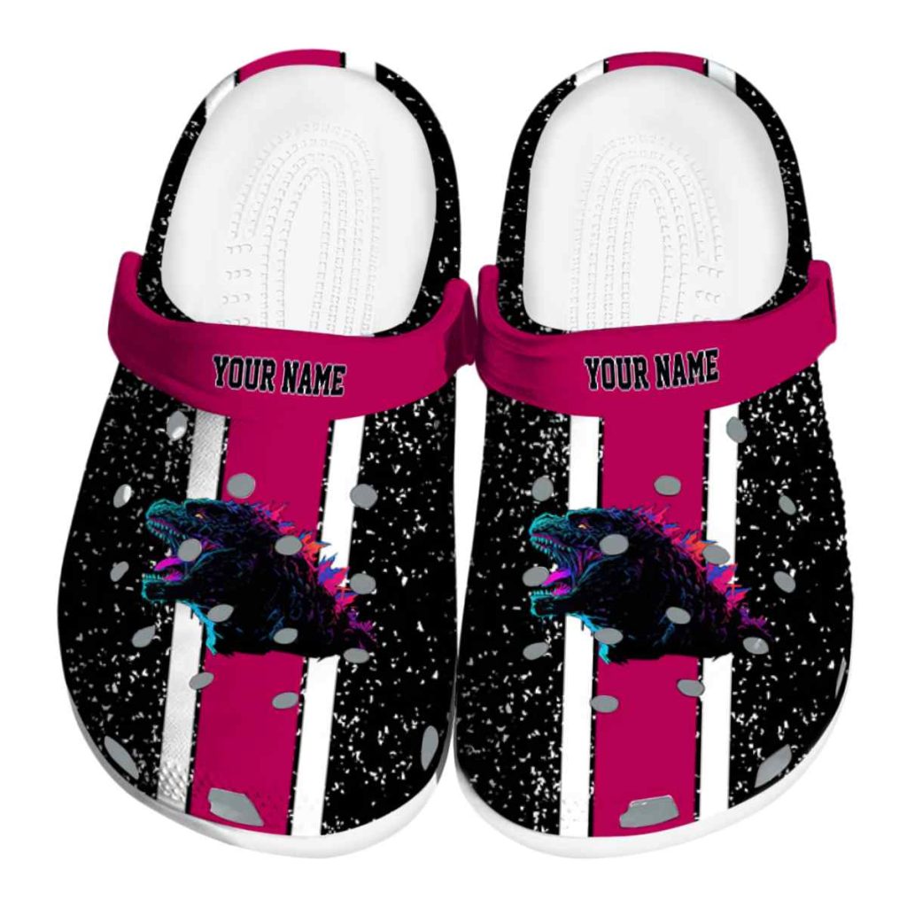 Personalized Godzilla Vertical Stripes Clog - VivaCrocs