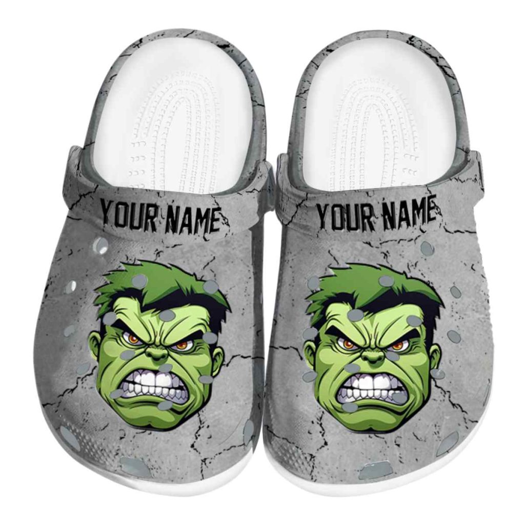 Personalized Hulk Cracked Texture Clog - VivaCrocs