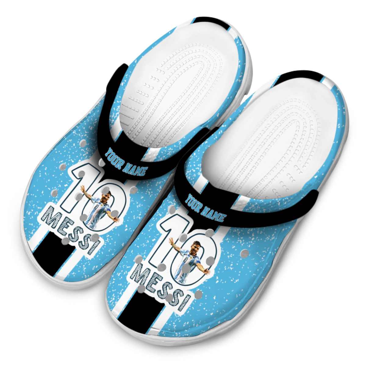 Personalized Lionel Messi Vertical Stripes Clog - VivaCrocs