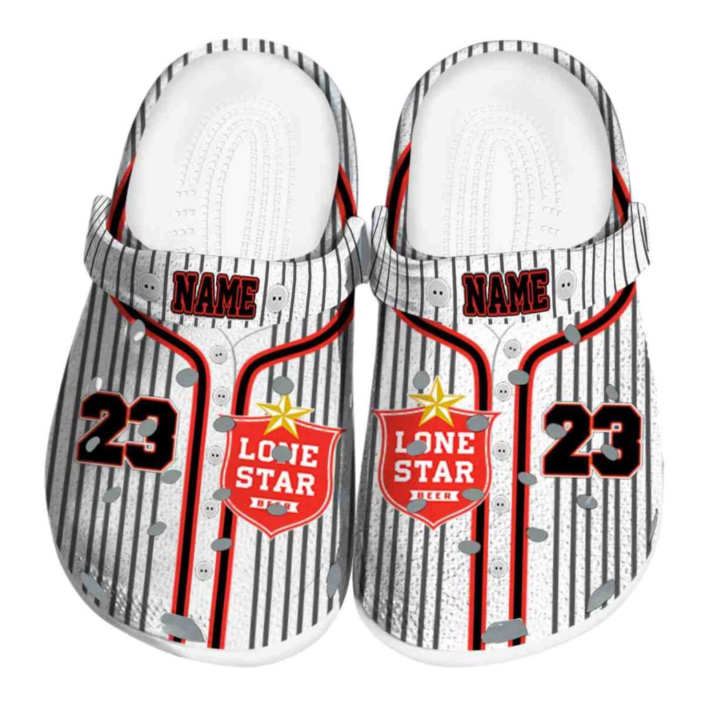 Personalized Lone Star Pinstripe Pattern Clog - VivaCrocs