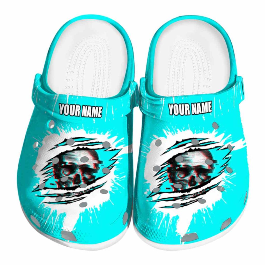 Personalized Skull Splash Motif Background Clog - VivaCrocs