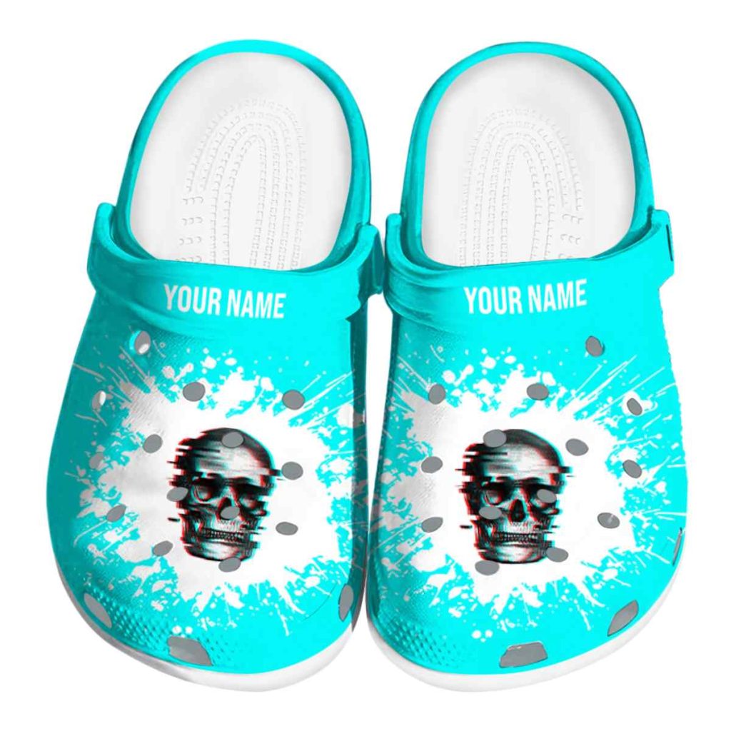 Personalized Skull Splatter Background Clog - VivaCrocs