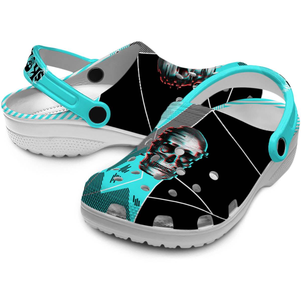 Skull Geometric Background Clog - VivaCrocs
