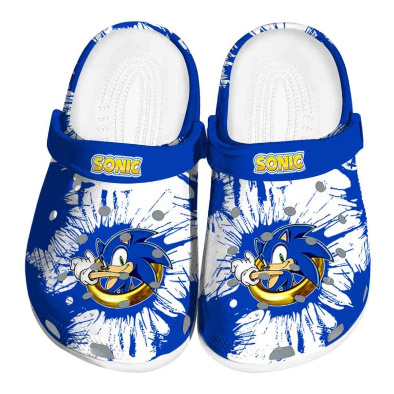 Sonic The Hedgehog Splatter Graphics Clog - VivaCrocs