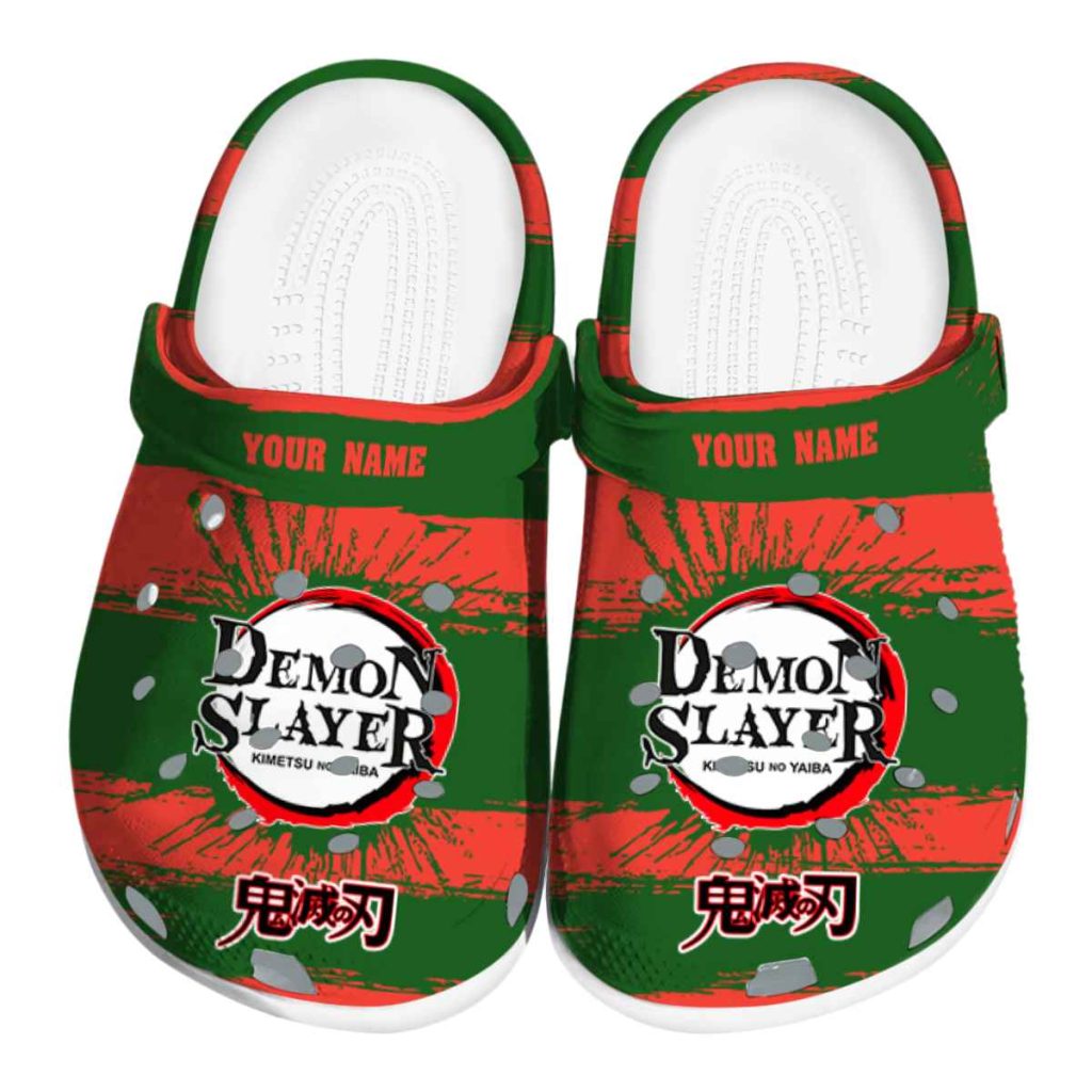 Customized Demon Slayer Paint Splatter Graphics Clog - VivaCrocs