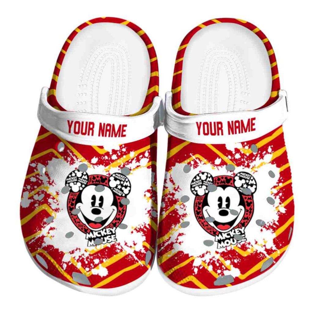 Custom Mickey Mouse Zigzag Paint Burst Clog - VivaCrocs