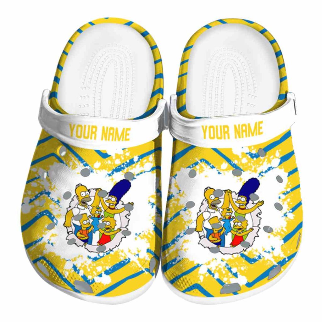 Custom Simpsons Zigzag Paint Burst Clog - VivaCrocs