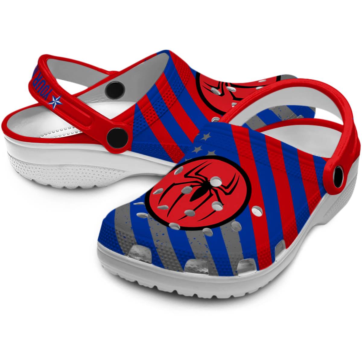 Customized Spiderman Star-Spangled Graphic Clog - VivaCrocs
