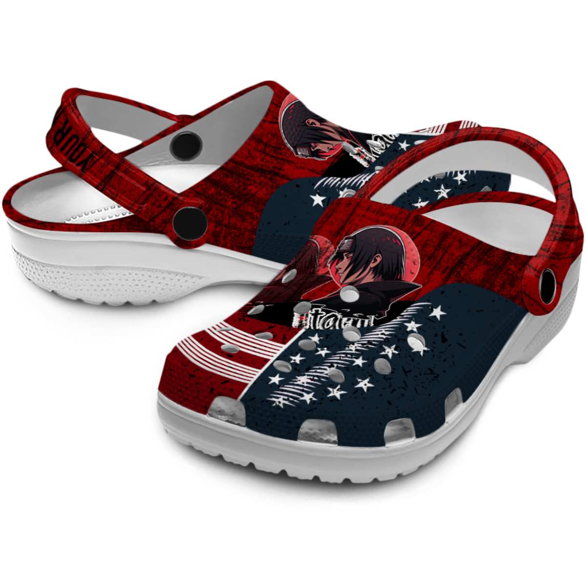 Personalized Itachi Star-Spangled Side Pattern Clog - VivaCrocs