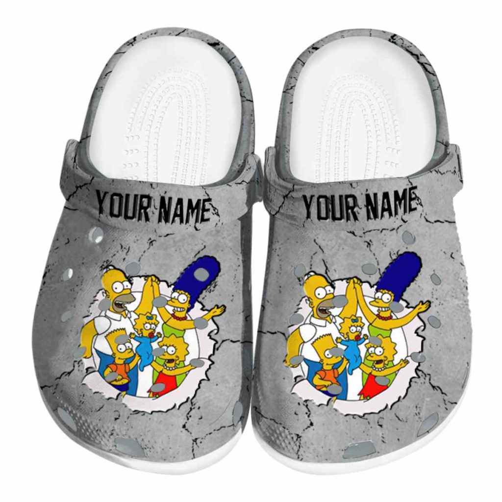 Personalized Simpsons Cracked Texture Clog - VivaCrocs