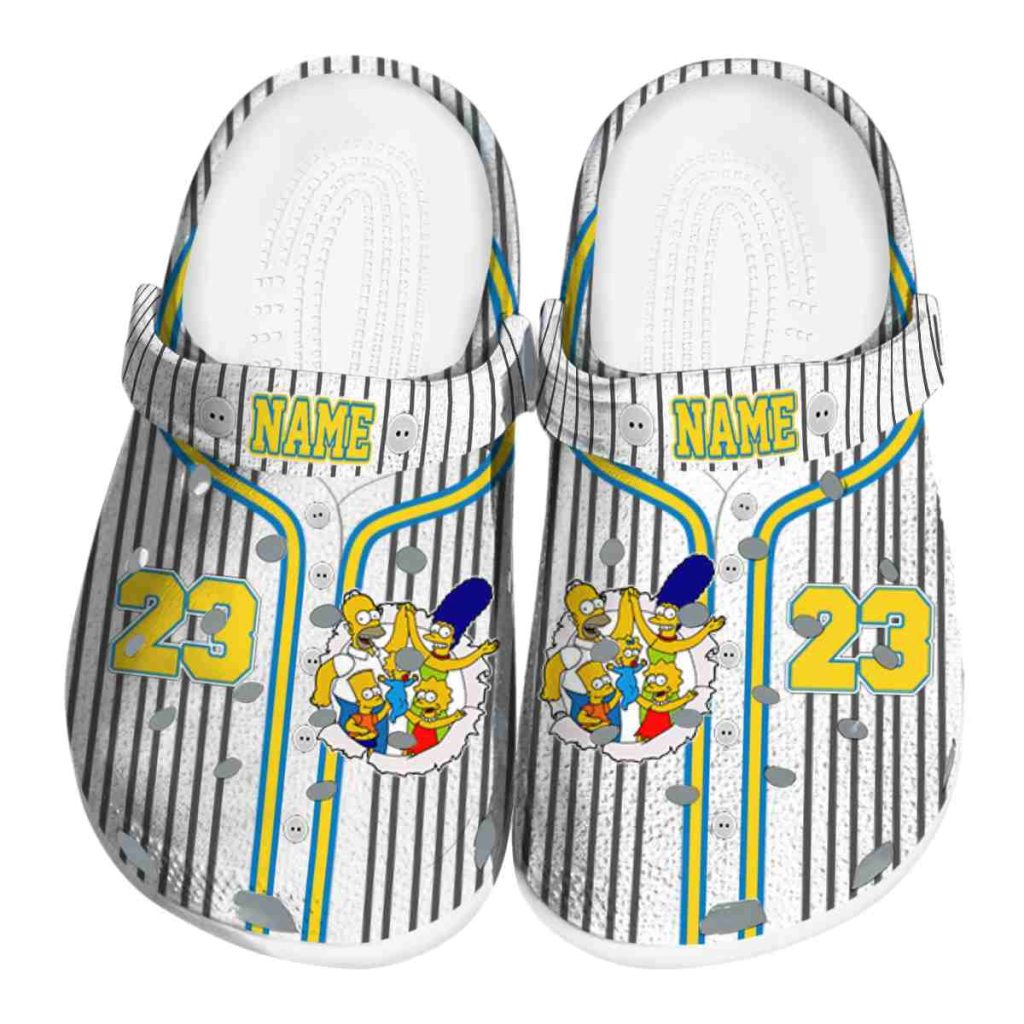 Personalized Simpsons Pinstripe Pattern Clog - VivaCrocs