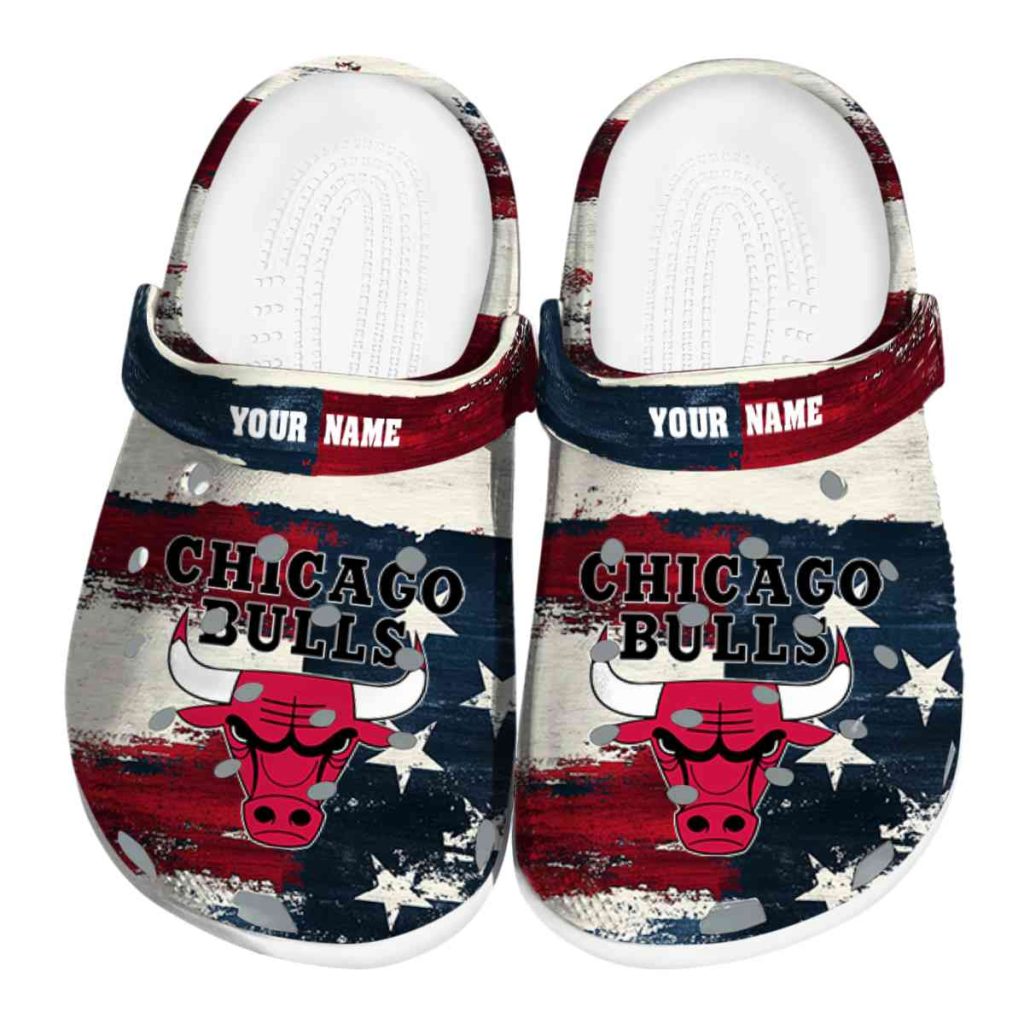 Custom Chicago Bulls Patriotic Stripes Clog - VivaCrocs