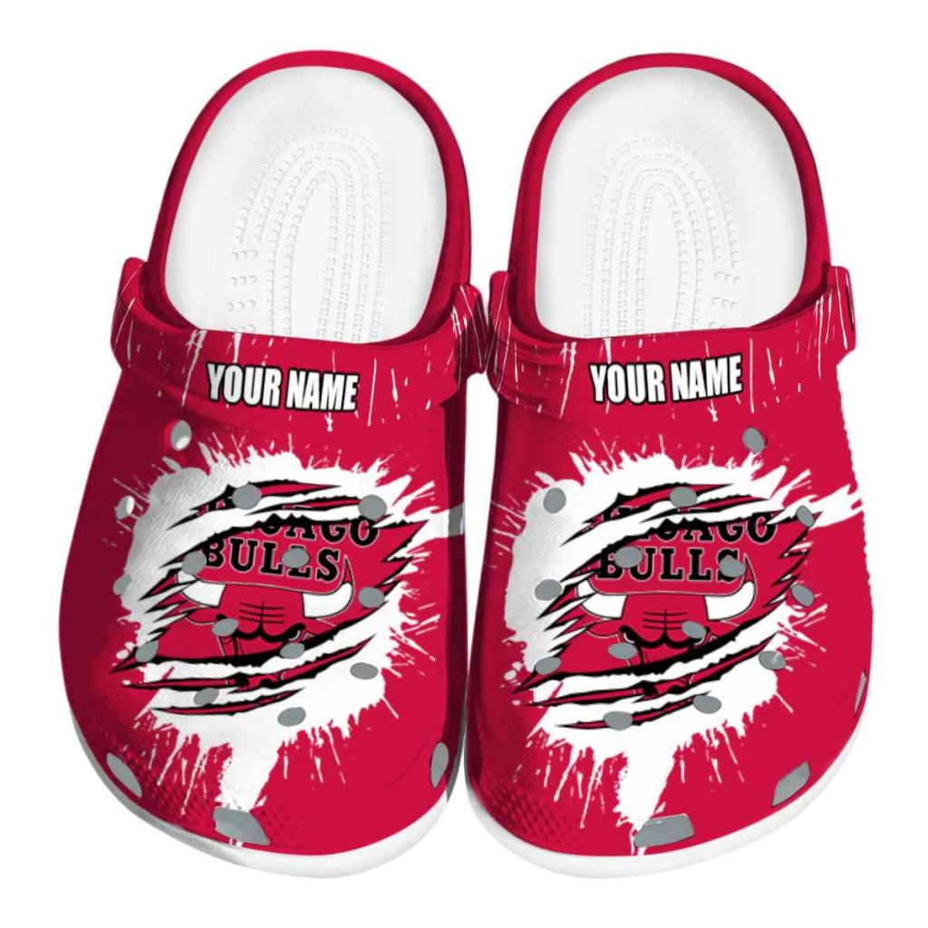 Custom Chicago Bulls Splash Motif Background Clog - VivaCrocs