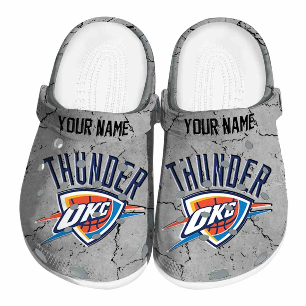 Custom Oklahoma City Thunder Cracked Texture Clog - VivaCrocs