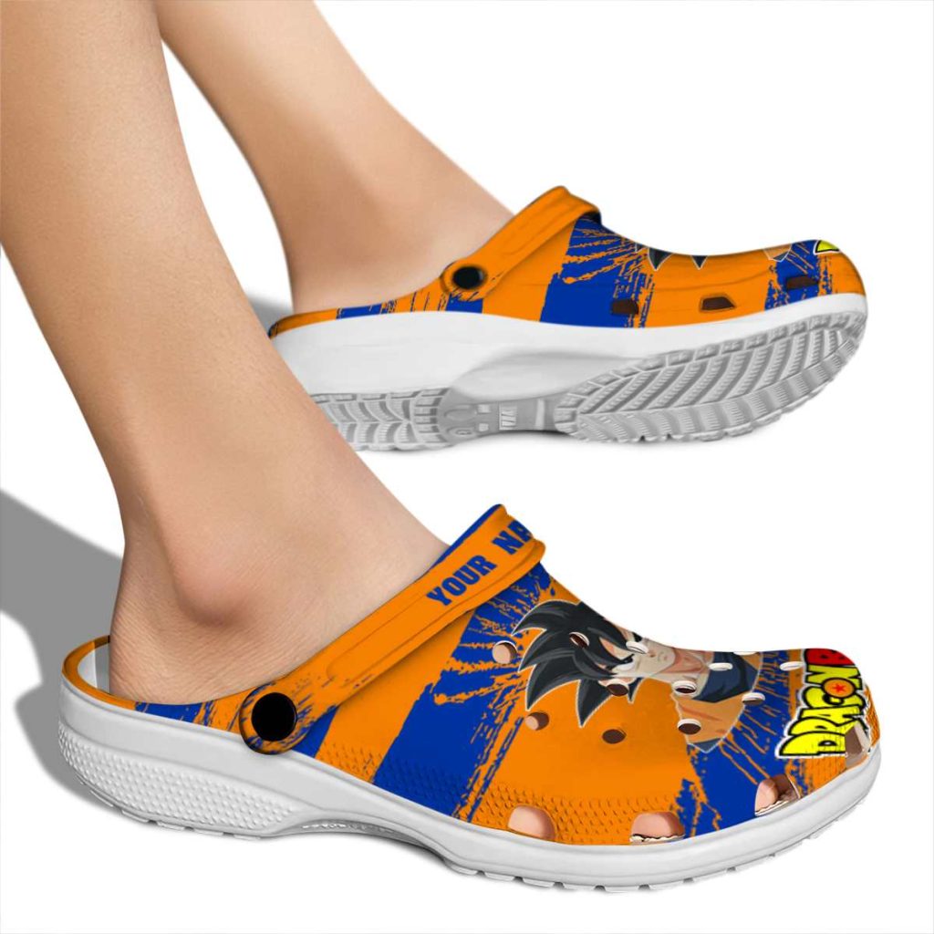 Custom Son Goku Dragon Ball Paint Splatter Graphics Clog - VivaCrocs