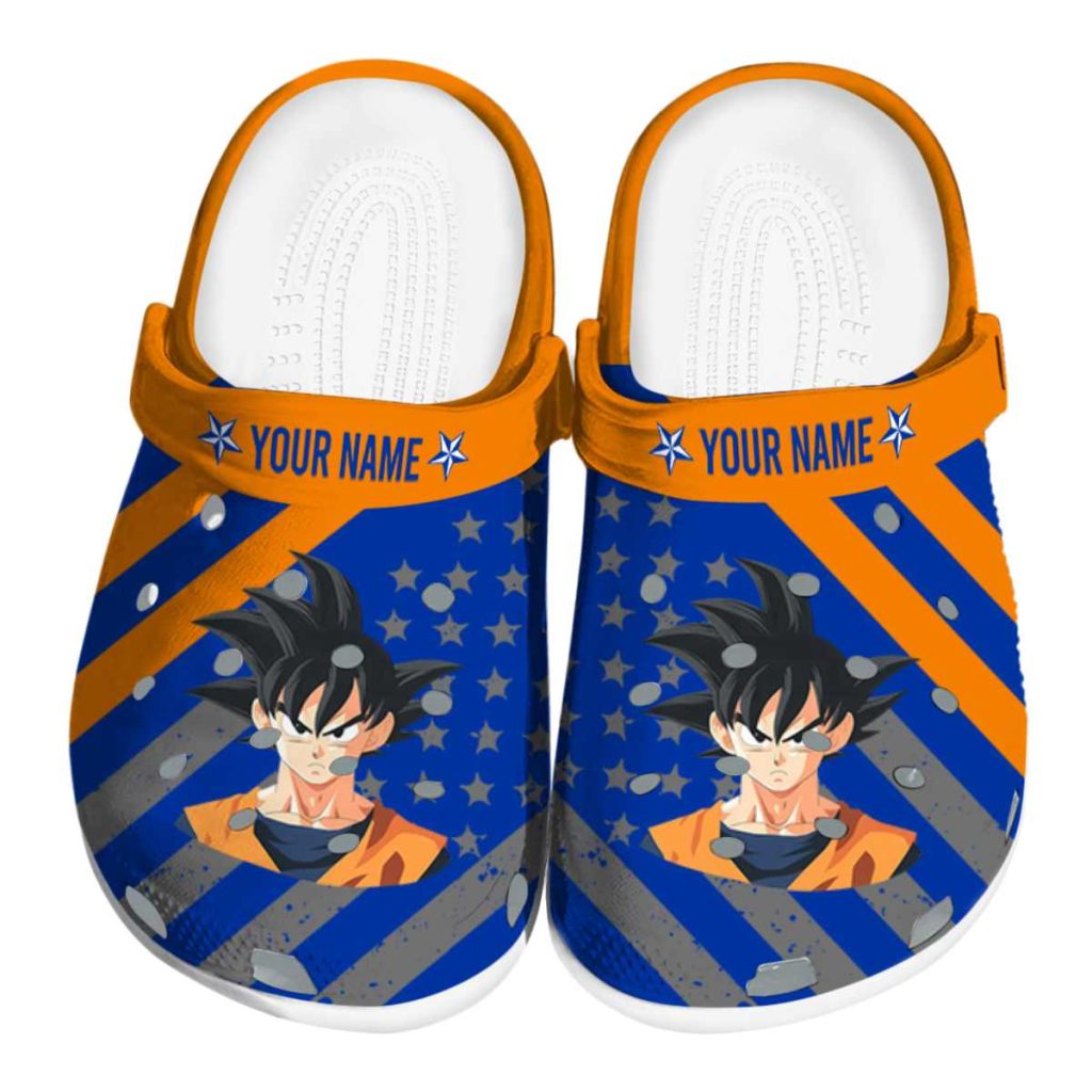Custom Son Goku Dragon Ball Star-Spangled Graphic Clog - VivaCrocs