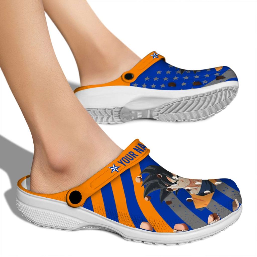 Custom Son Goku Dragon Ball Star-Spangled Graphic Clog - VivaCrocs