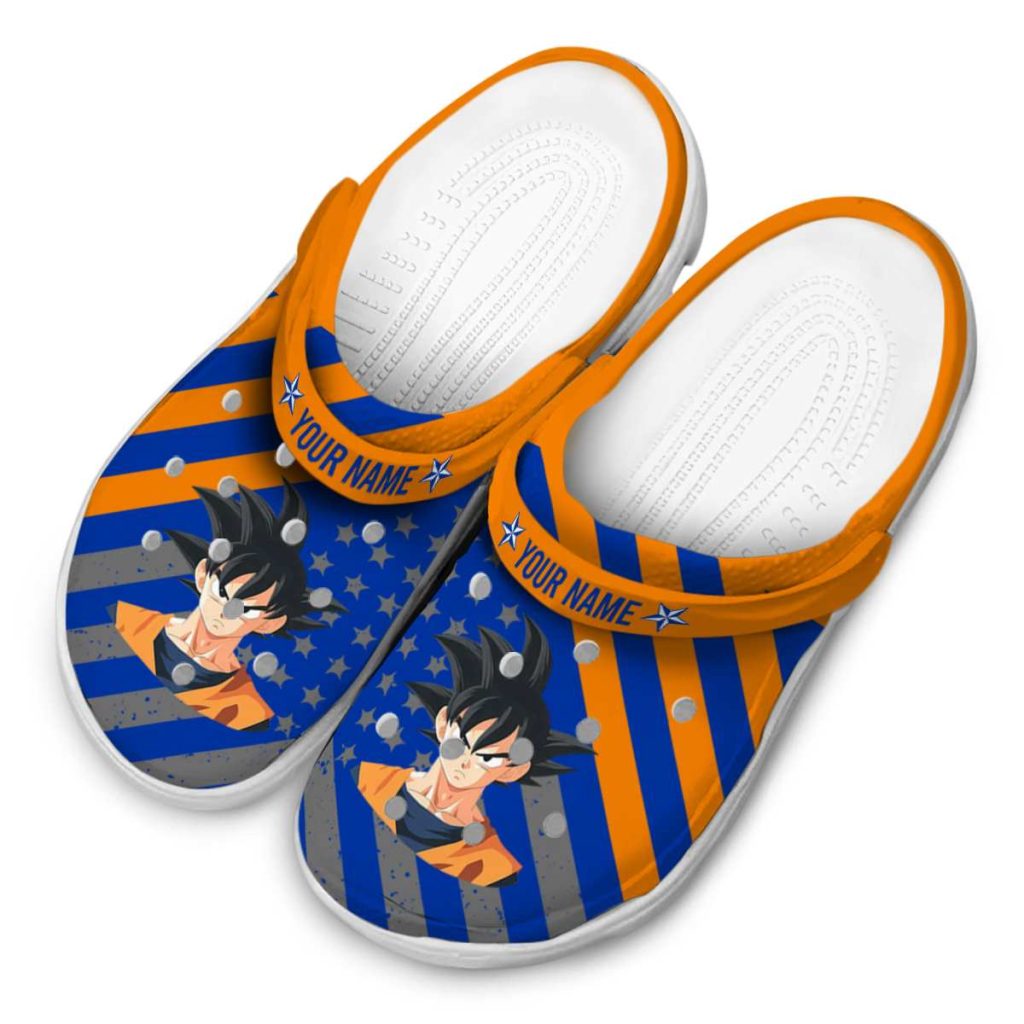 Custom Son Goku Dragon Ball Star-Spangled Graphic Clog - VivaCrocs