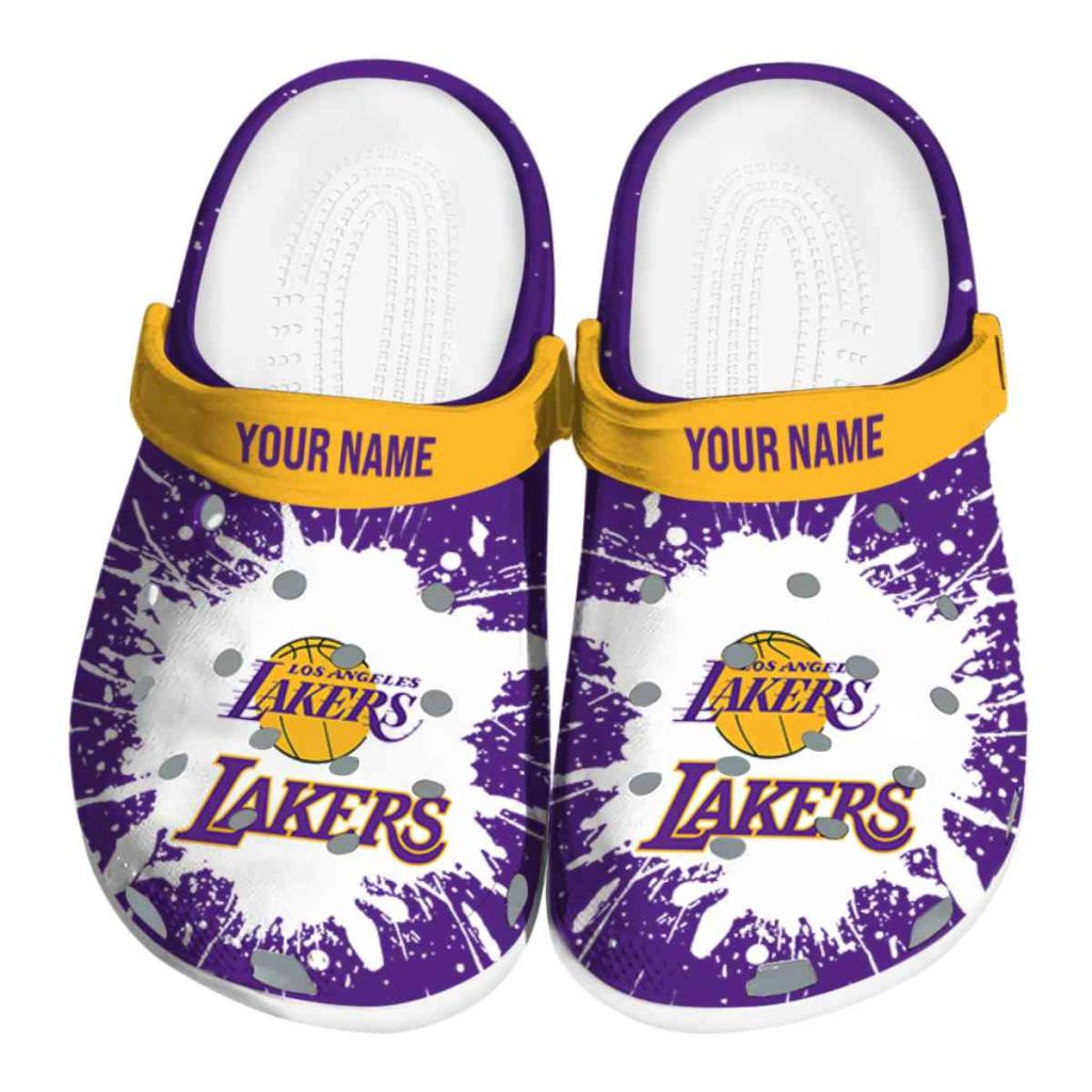 Customized Los Angeles Lakers Splash Art Clog - VivaCrocs