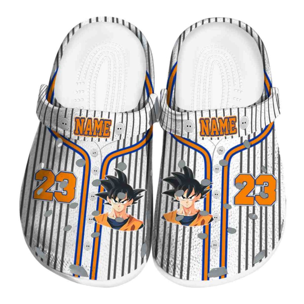 Customized Son Goku Dragon Ball Pinstripe Pattern Clog - VivaCrocs