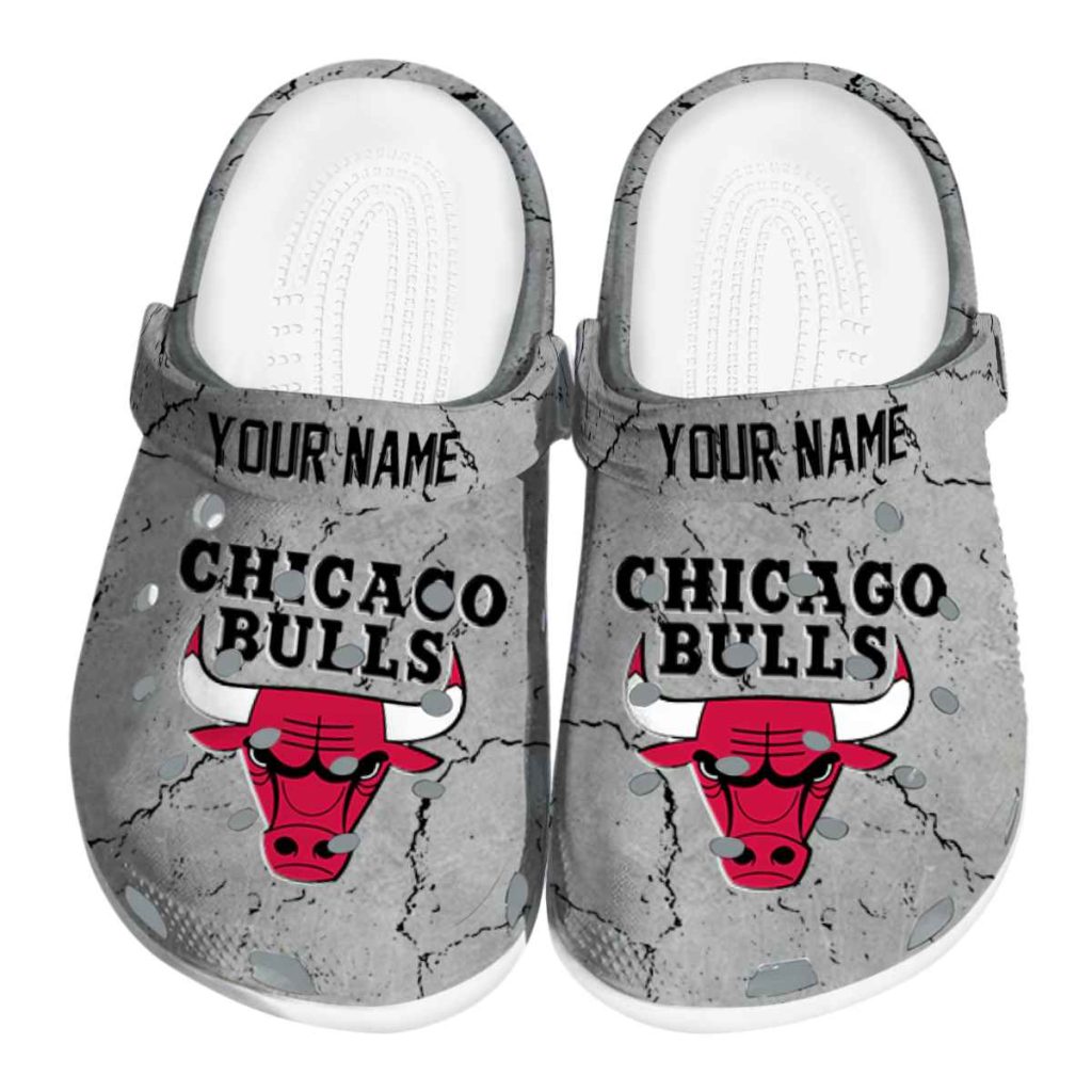 Personalized Chicago Bulls Cracked Texture Clog - VivaCrocs