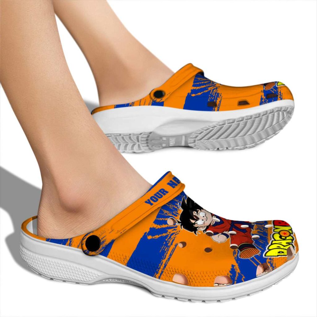 Personalized Son Gohan Dragon Ball Paint Splatter Graphics Clog - VivaCrocs