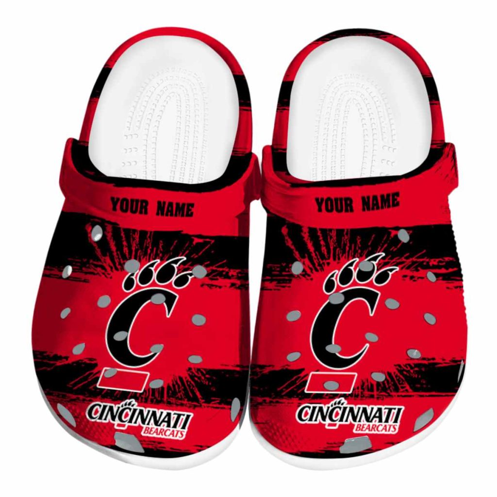 Custom Cincinnati Bearcats Paint Splatter Graphics Clog - VivaCrocs