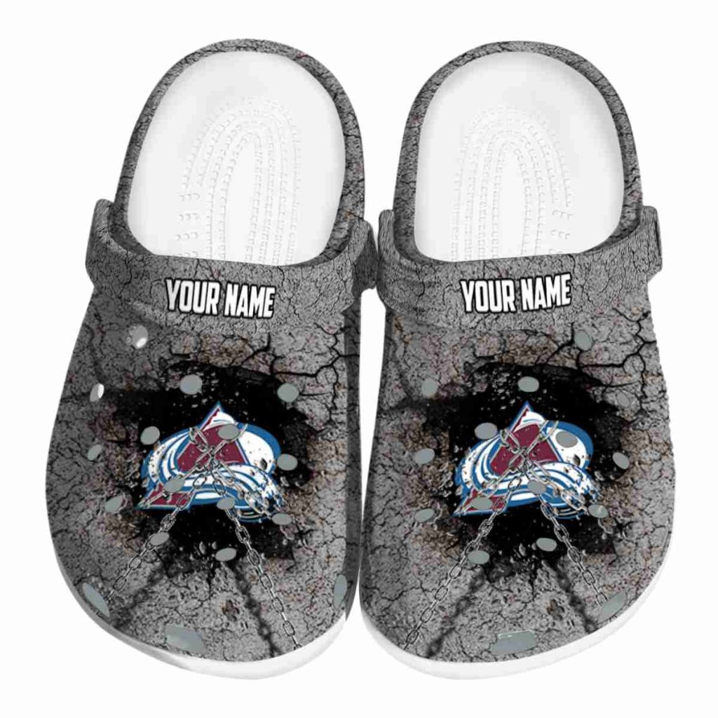 Custom Colorado Avalanche Cracked Ground Texture Clog - VivaCrocs