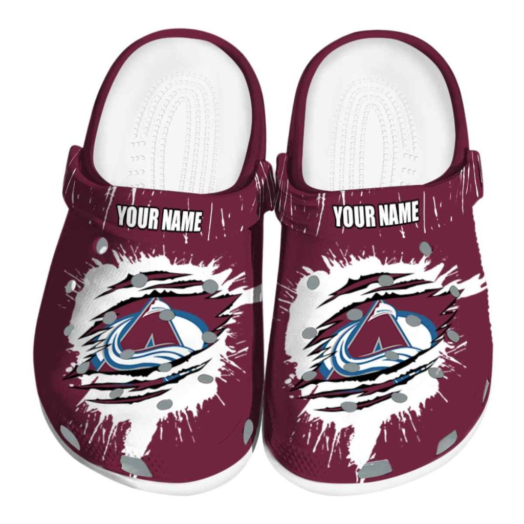 Custom Colorado Avalanche Splash Motif Background Clog - VivaCrocs