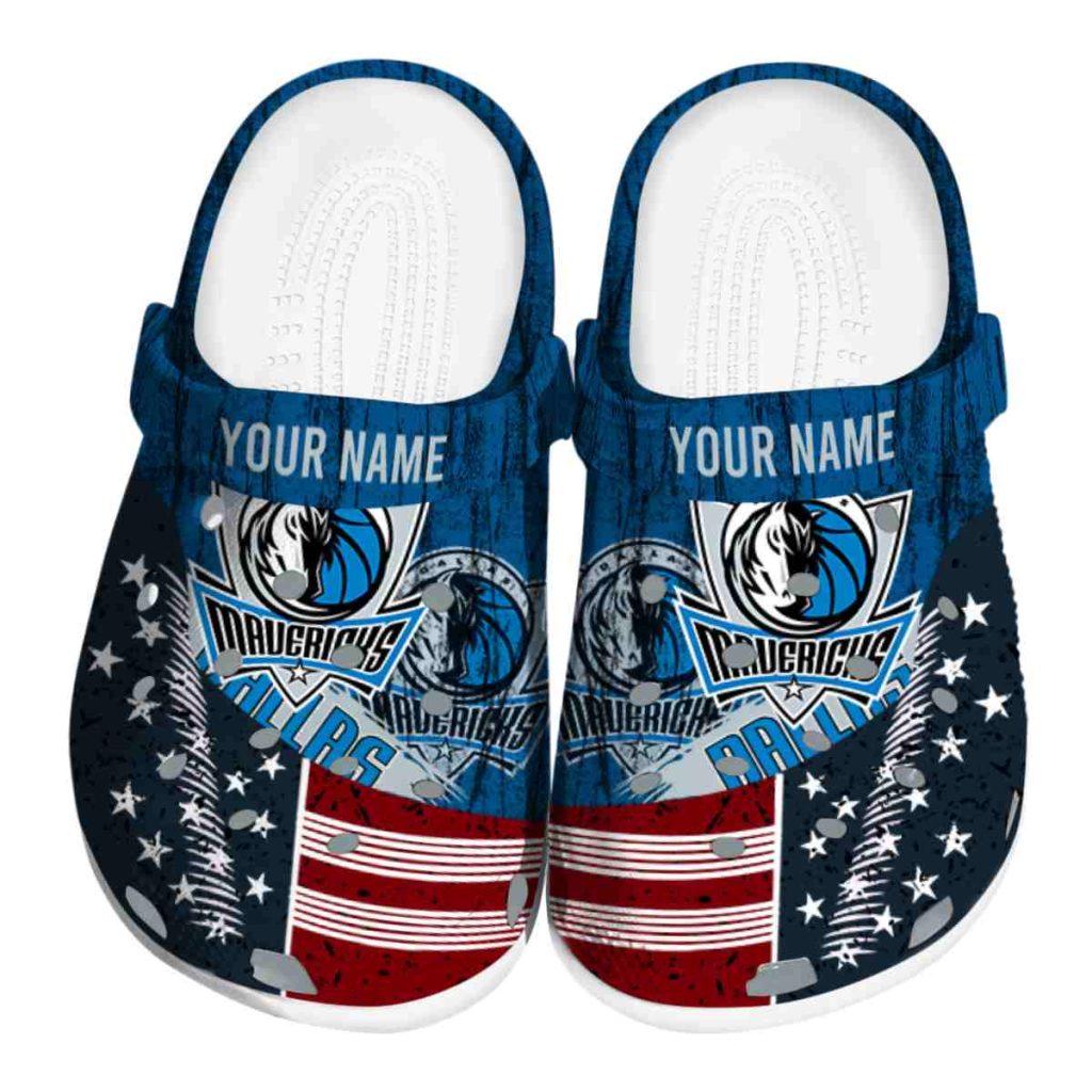 Custom Dallas Mavericks Star-Spangled Side Pattern Clog - VivaCrocs