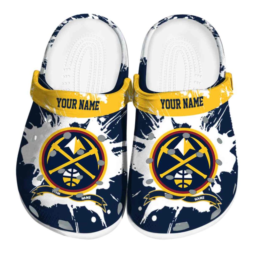 Custom Denver Nuggets Splatter Pattern Clog - VivaCrocs