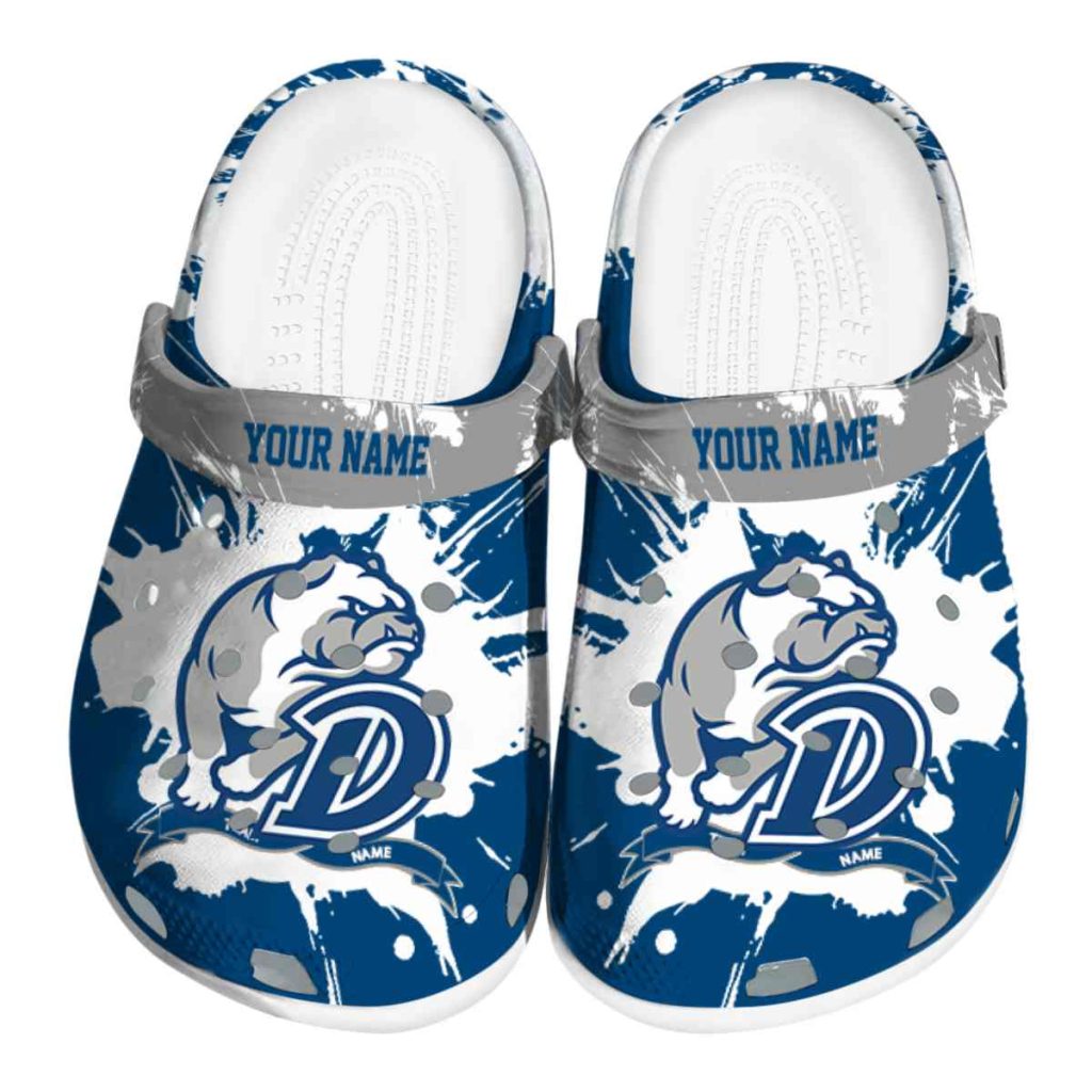 Custom Drake Bulldogs Splatter Pattern Clog - VivaCrocs