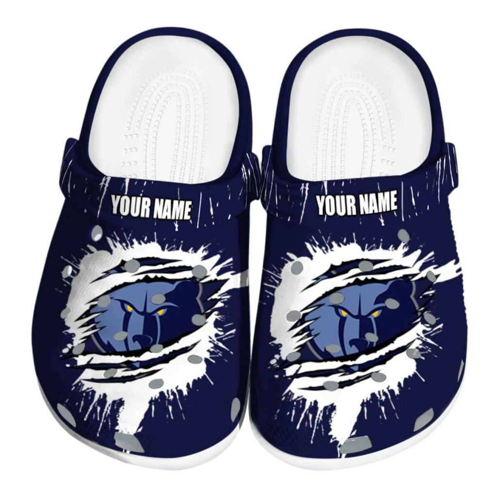 Custom Memphis Grizzlies Splash Motif Background Clog - VivaCrocs