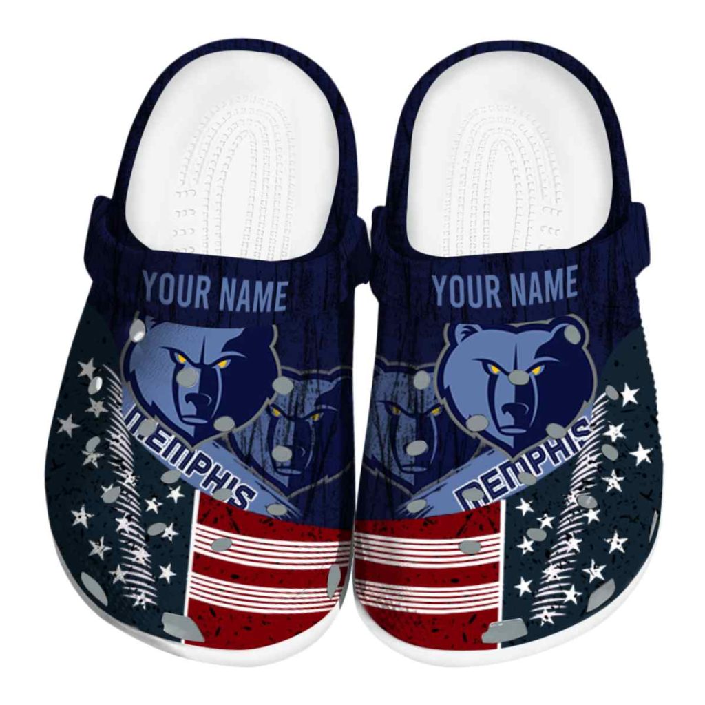 Custom Memphis Grizzlies Star-Spangled Side Pattern Clog - VivaCrocs
