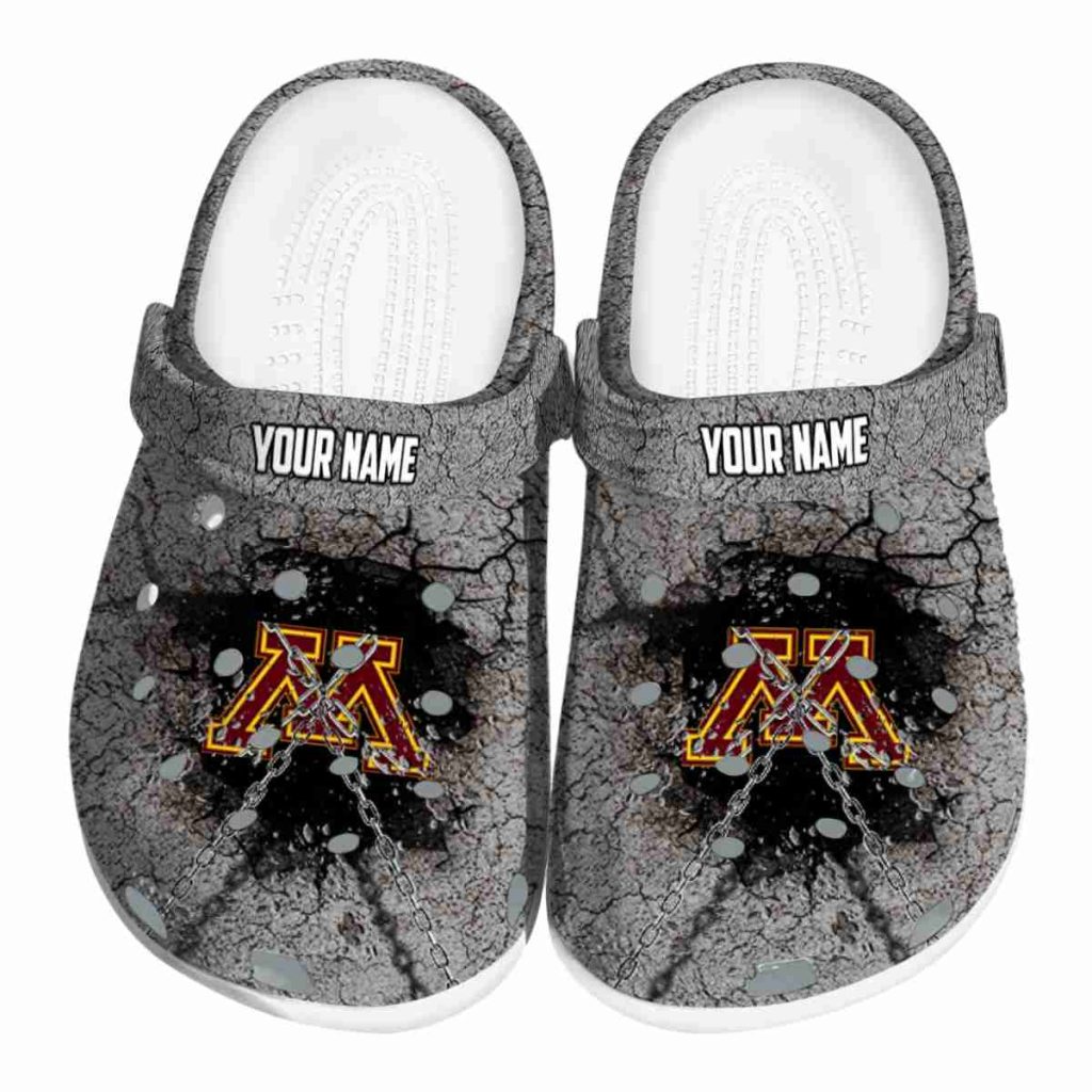 Custom Minnesota Golden Gophers Cracked Ground Texture Clog - VivaCrocs